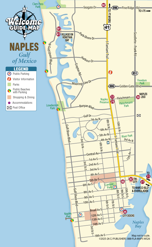 Map of Naples Florida Downtown - Interactive Downtown Naples Florida Map